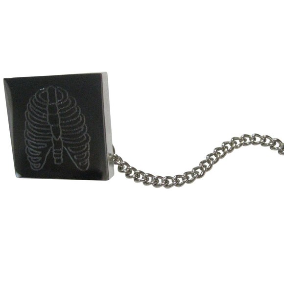 Kiola Designs | Accessories | Silver Toned Square Etched Anatomical Rib ...